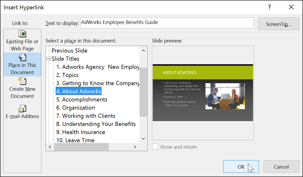 Mailmerge Hyperlink And Animation